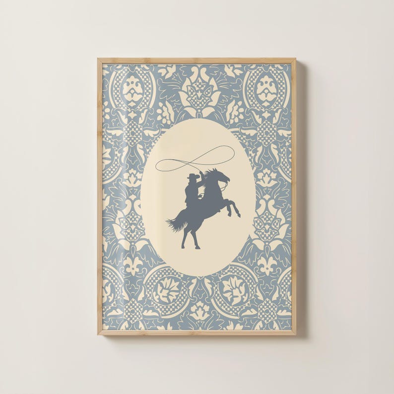 Vintage Western Cowboy Wall Art Cottagecore Farmhouse Decor, Nancy ...
