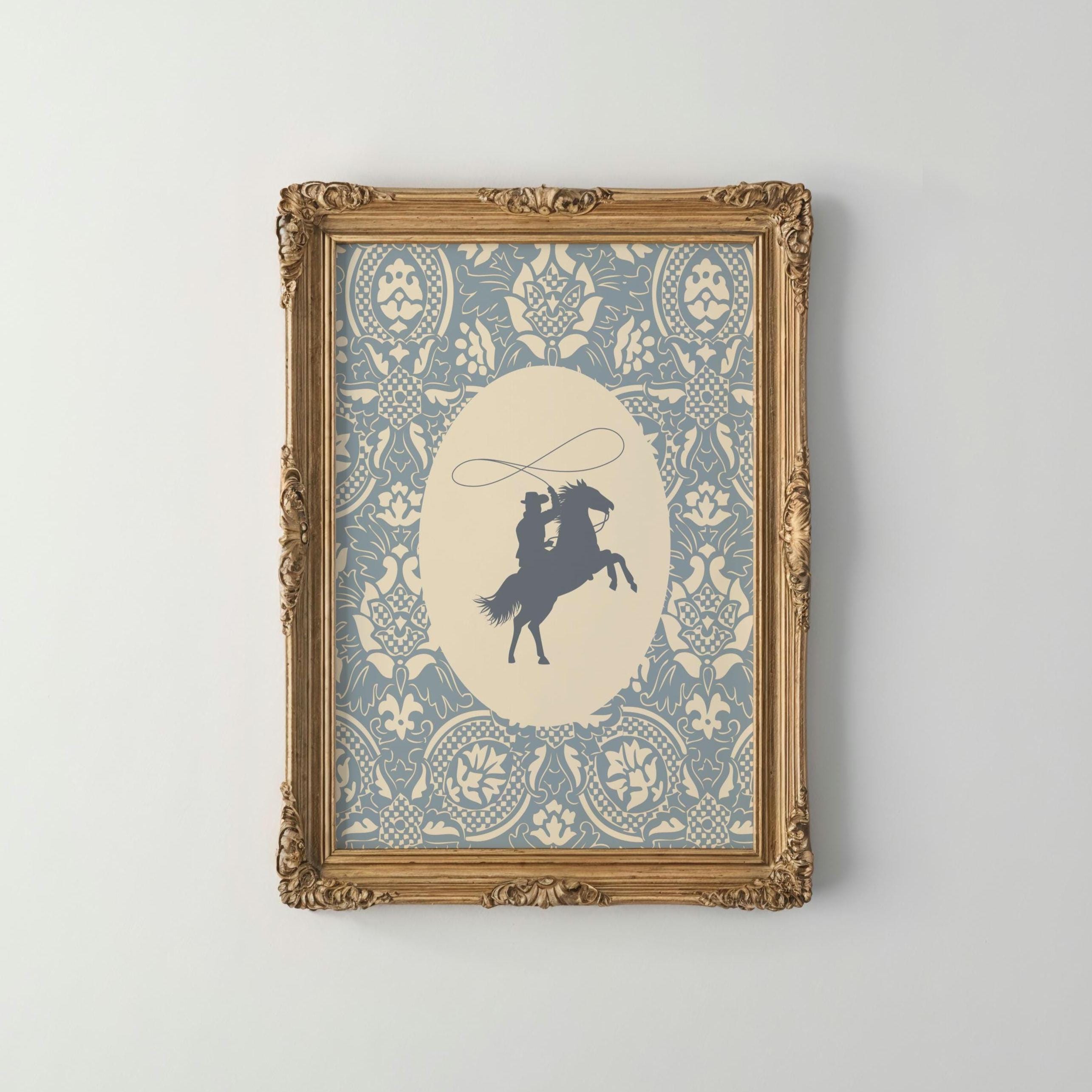 Vintage Western Cowboy Wall Art Cottagecore Farmhouse Decor, Nancy ...