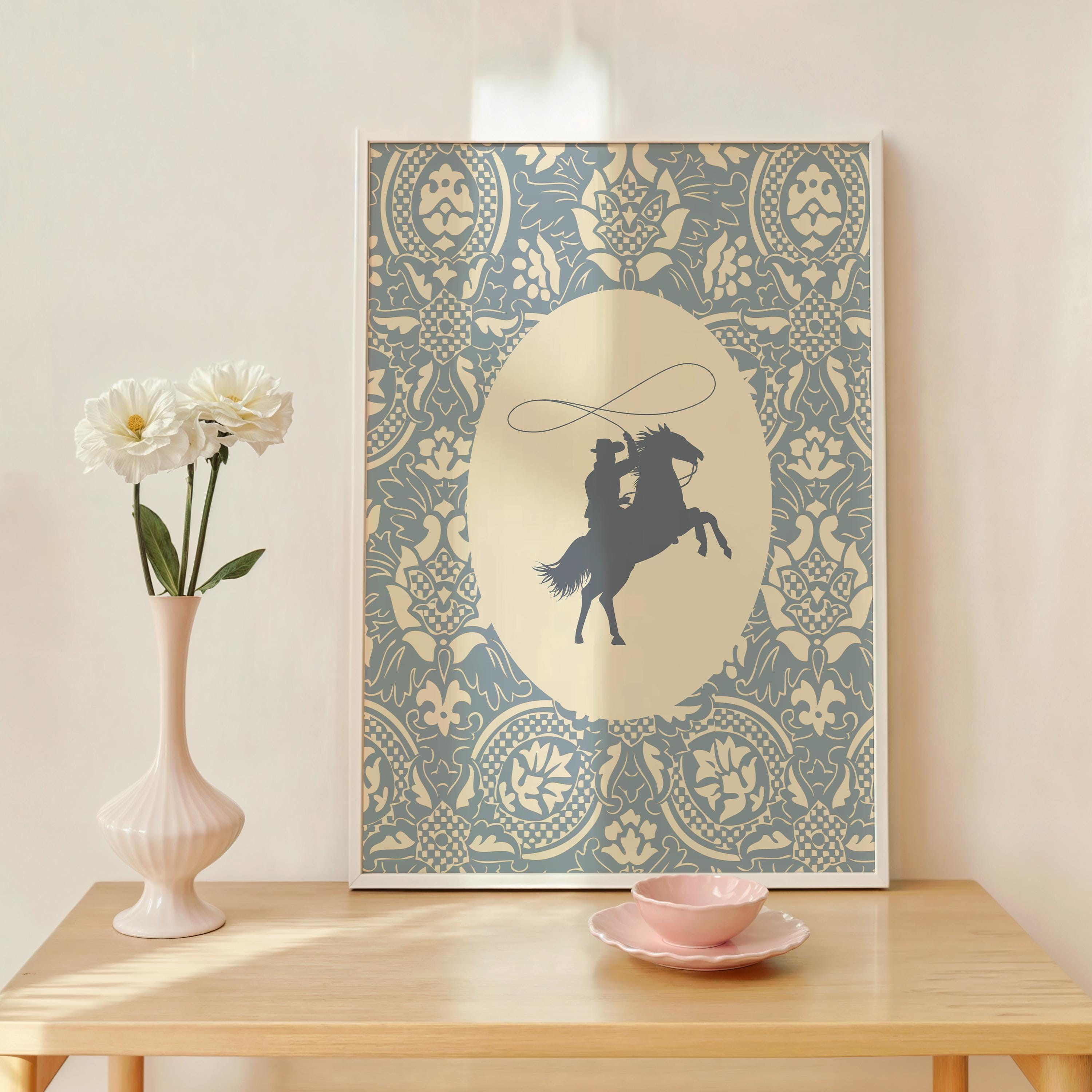 Vintage Western Cowboy Wall Art Cottagecore Farmhouse Decor, Nancy ...