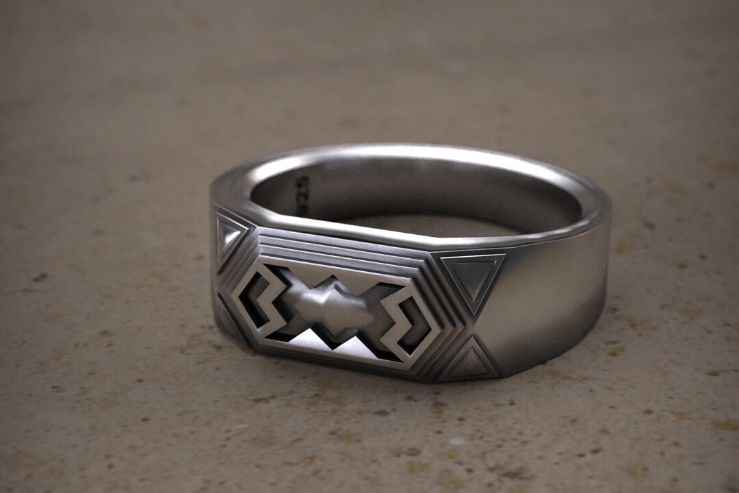 Dwarven-inspired Silver Ring, Handmade Fantasy Craftsmanship, Unique ...