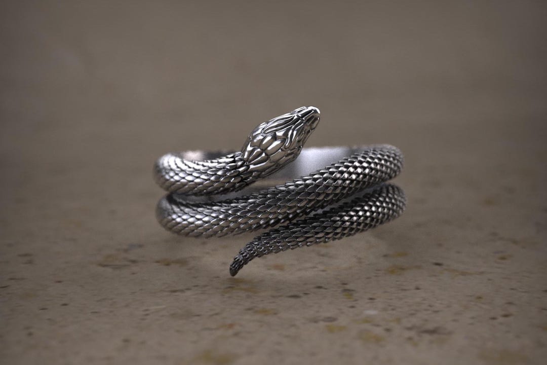 Twisted Snake Ring, Ouroboros Snake Sterling Silver Mens Ring, Snake ...