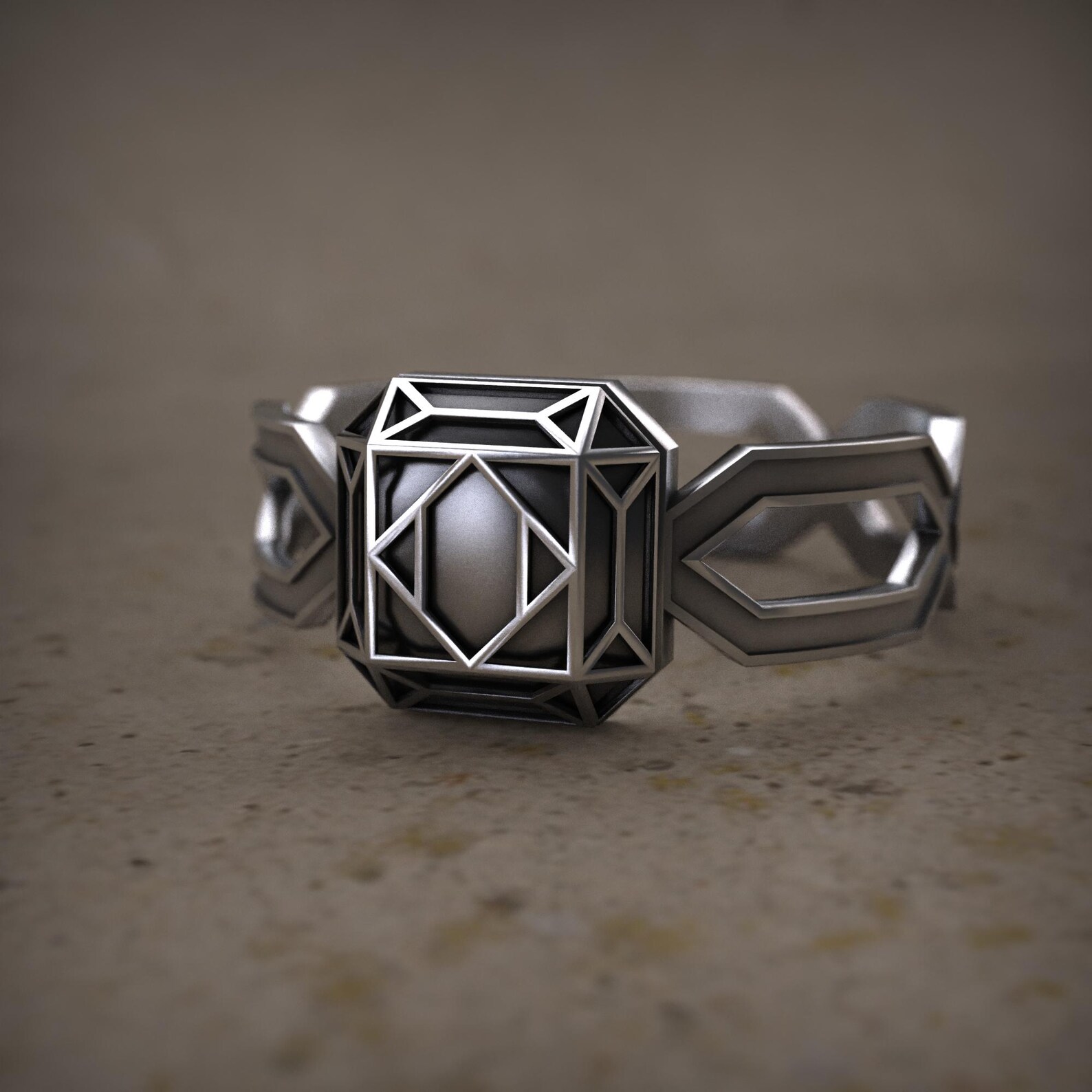 Dwarven-inspired 925 Sterling Silver Ring, Handmade Fantasy ...