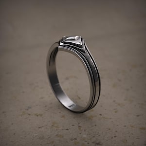 Dwarven-inspired 925 Sterling Silver Ring, Handmade Viking Jewelry ...