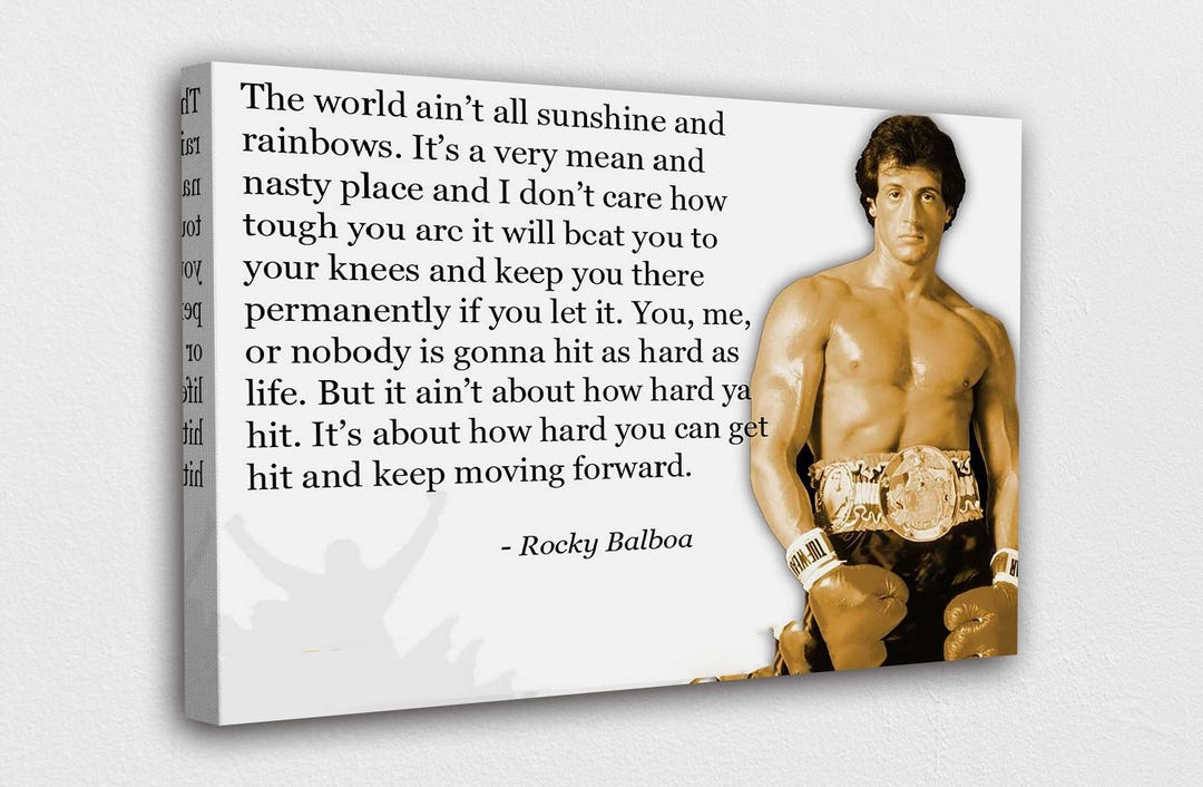 Rocky Balboa Art Canvas-rocky With His Boxing Champion Belt Art Poster ...