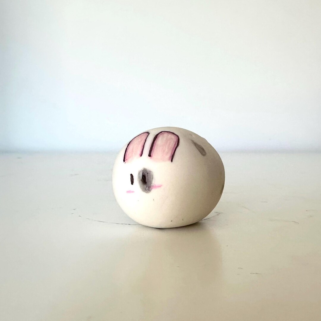 Pebbles Mochi Friend, Porcelain Bunny, Collectable, Desk Buddy, Pocket ...