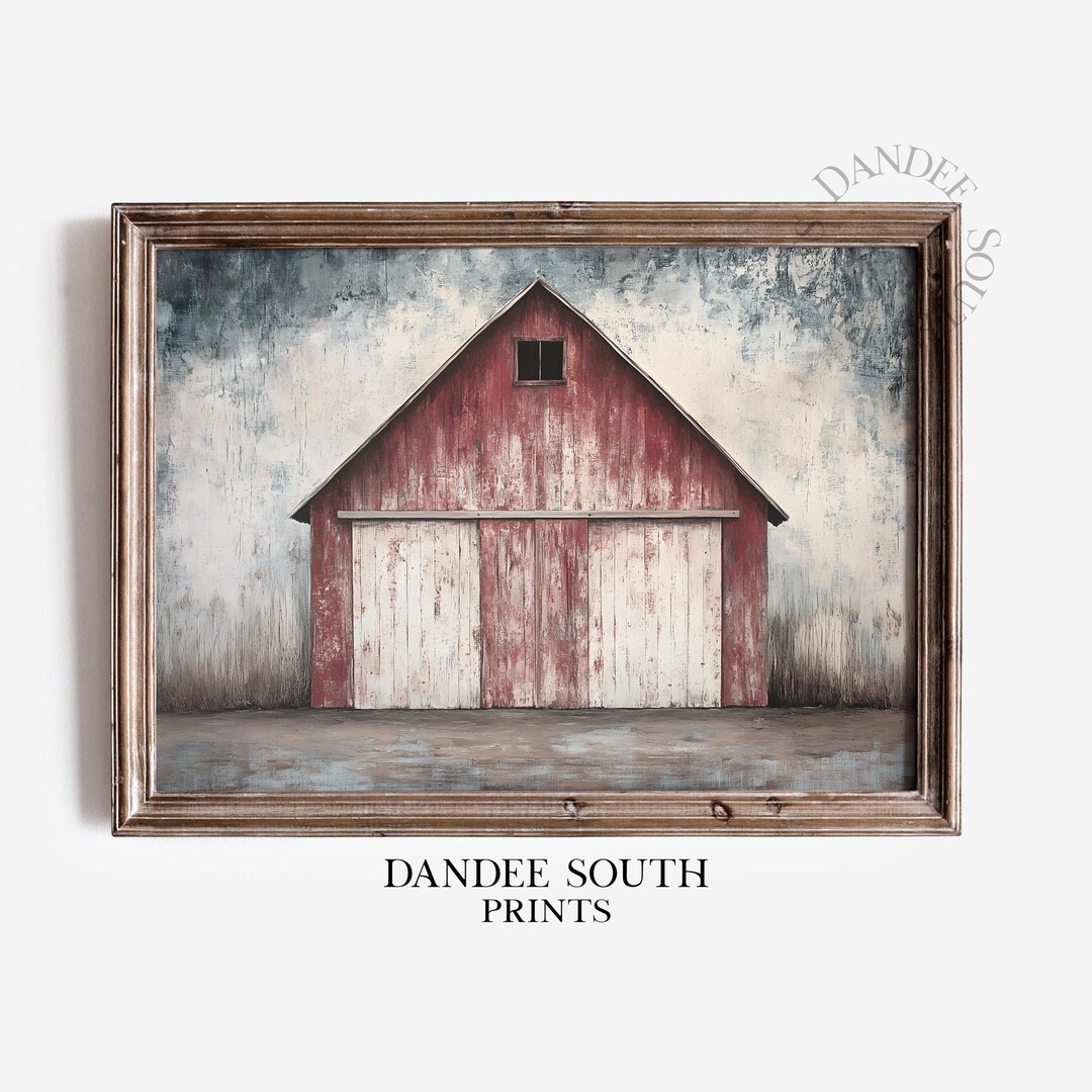 Rustic Red Barn Digital Wall Art, Old Red Barn, Rural Landscape ...
