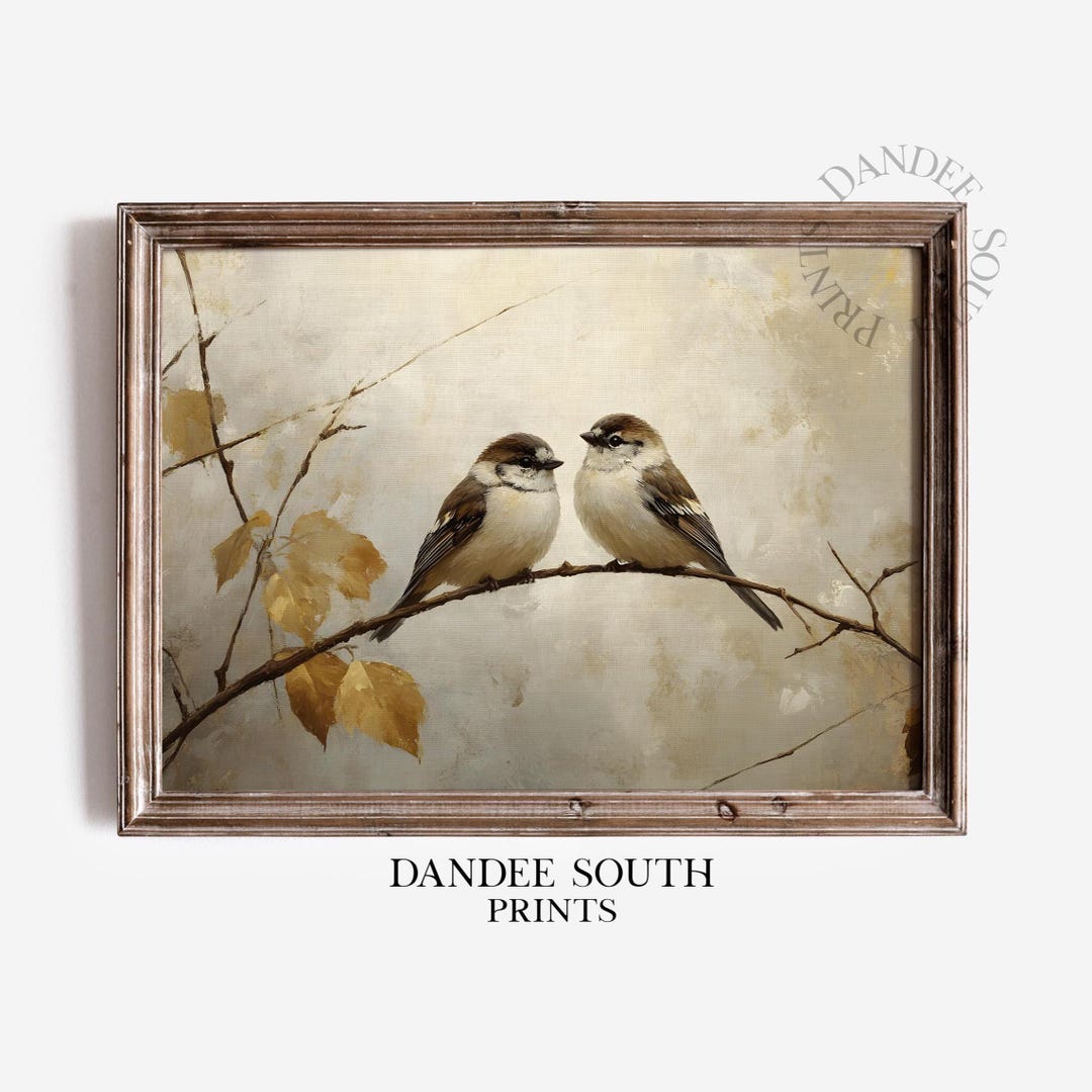 Vintage Spring Bird Digital Wall Art, Vintage Bird Wall Art Printable ...