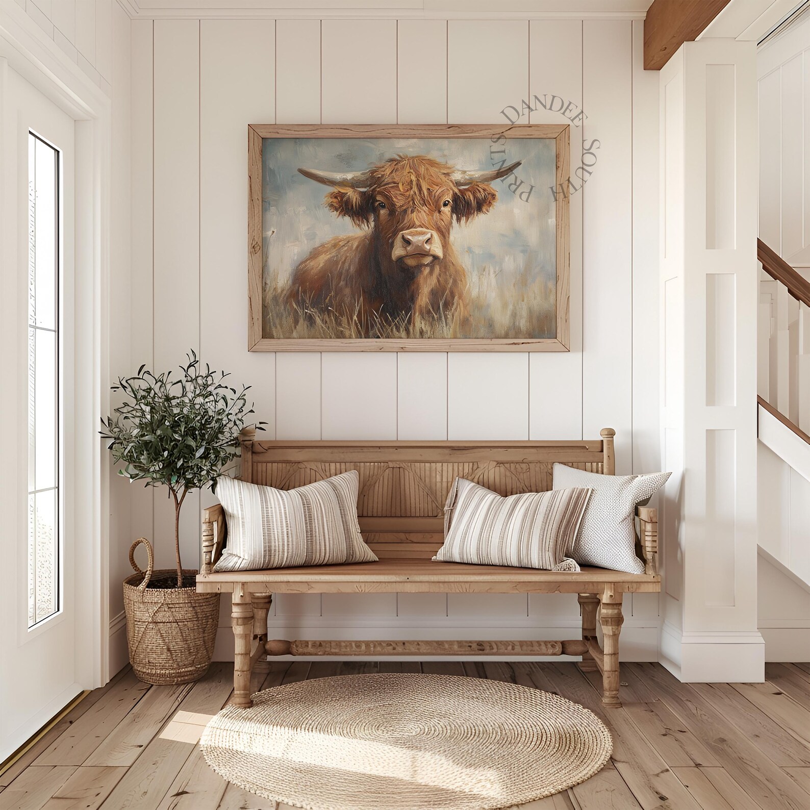Rustic Highland Cow Digital Wall Art, Printable Farmhouse Art, Highland ...