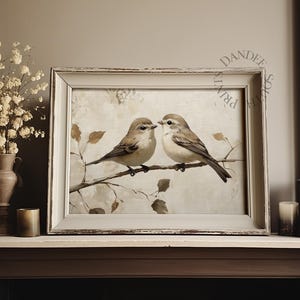 Vintage Spring Bird Digital Wall Art, Vintage Bird Wall Art Printable ...