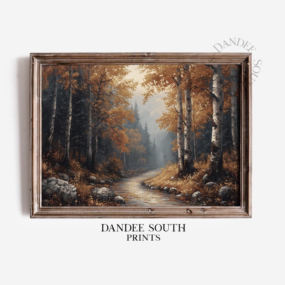 Fall Landscape Digital Painting, Printable Autumn Landscape, Digital ...