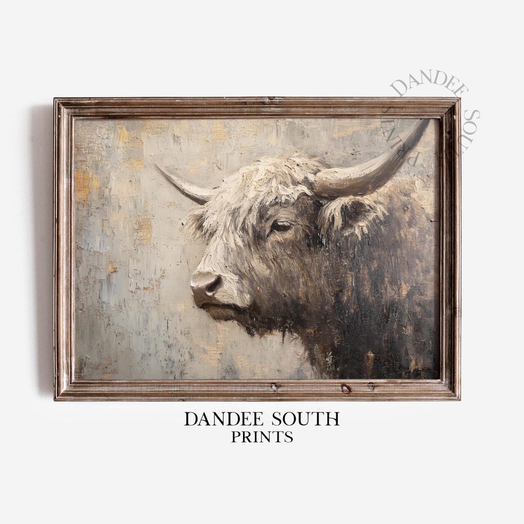 Rustic Highland Cow Digital Wall Art, Printable Farmhouse Wall Art ...