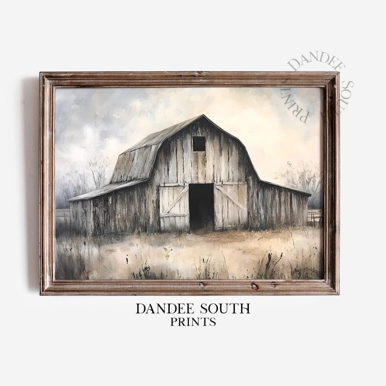 Rustic Barn Digital Wall Art, Old Barn, Rural Landscape Printable ...