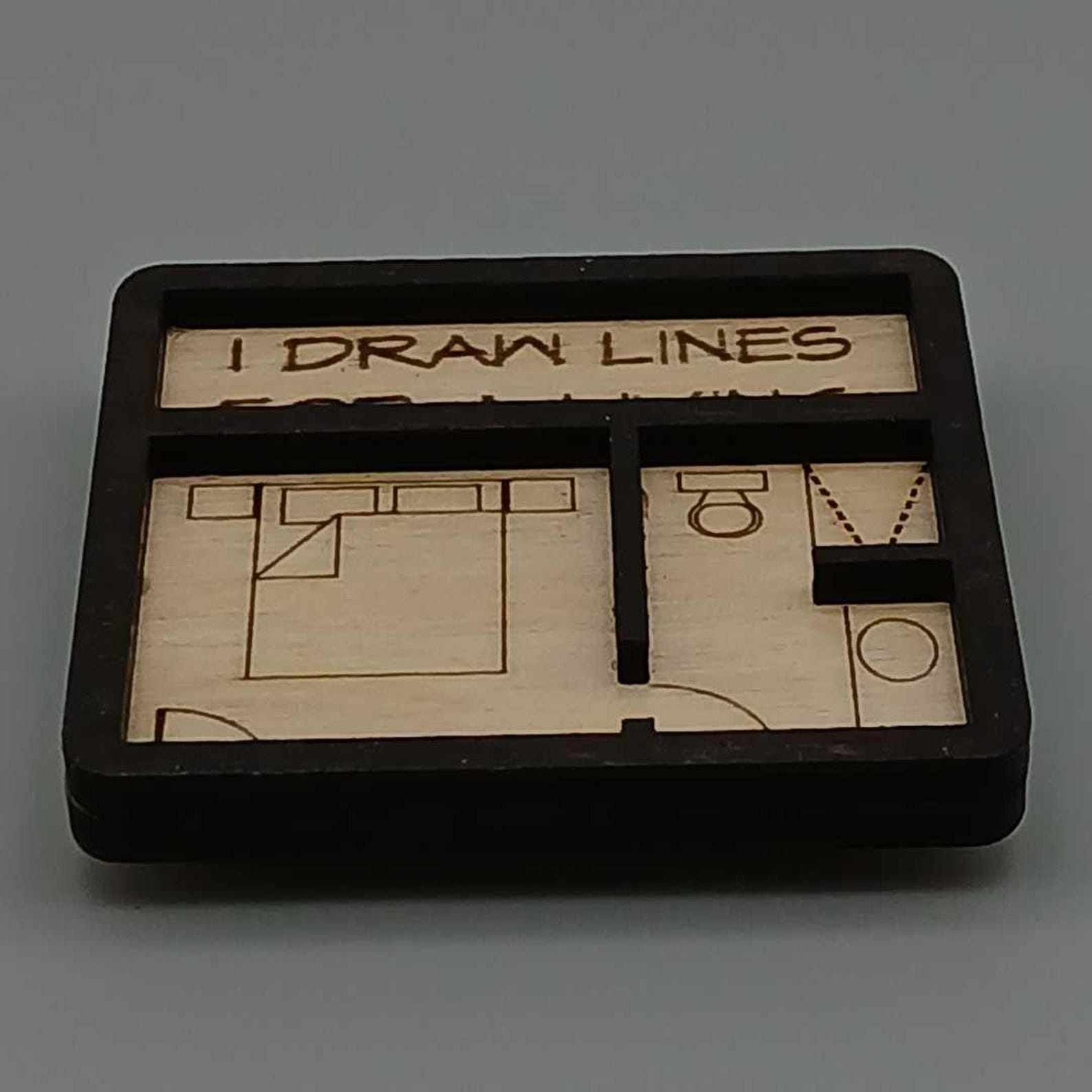 Multi-layered Wood Laser Cut Magnet, Fridge Magnet, Architect, Designer ...