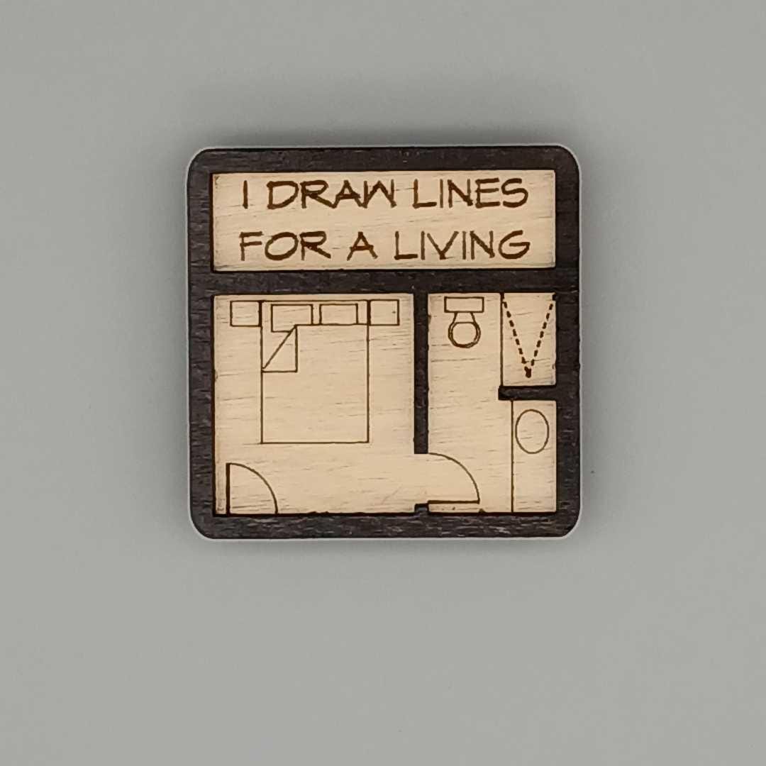 Multi-layered Wood Laser Cut Magnet, Fridge Magnet, Architect, Designer ...