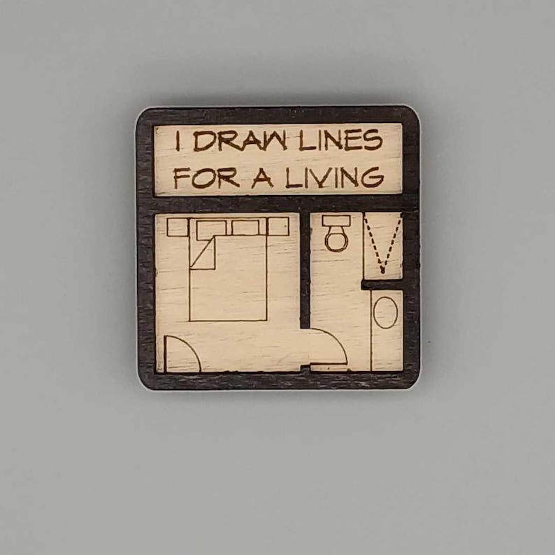 Multi-layered Wood Laser Cut Magnet, Fridge Magnet, Architect, Designer ...