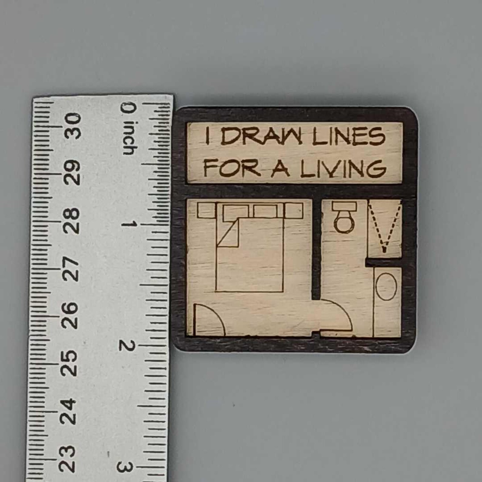 Multi-layered Wood Laser Cut Magnet, Fridge Magnet, Architect, Designer ...
