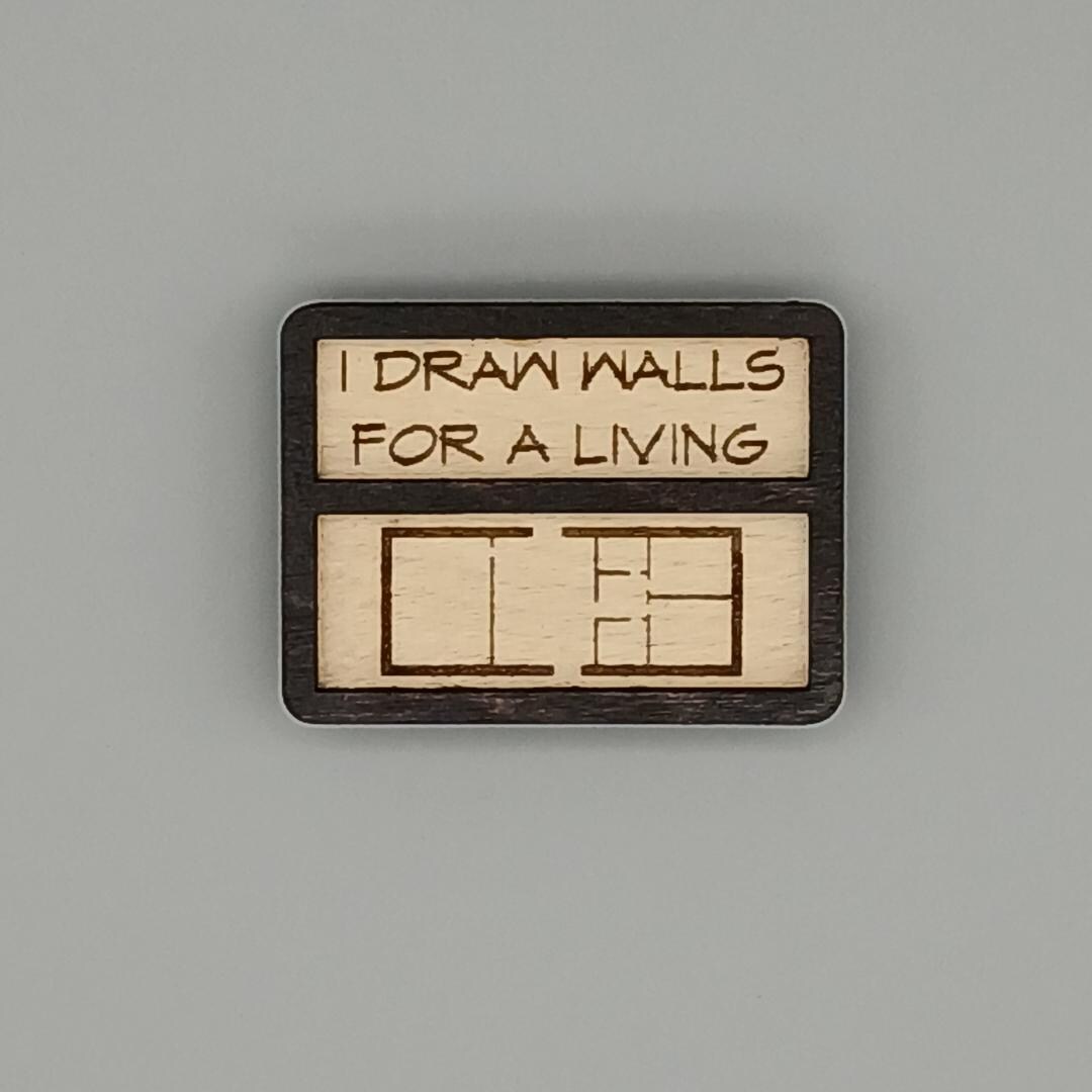 Multi-layered Wood Laser Cut Magnet, Fridge Magnet, Architect, Designer ...
