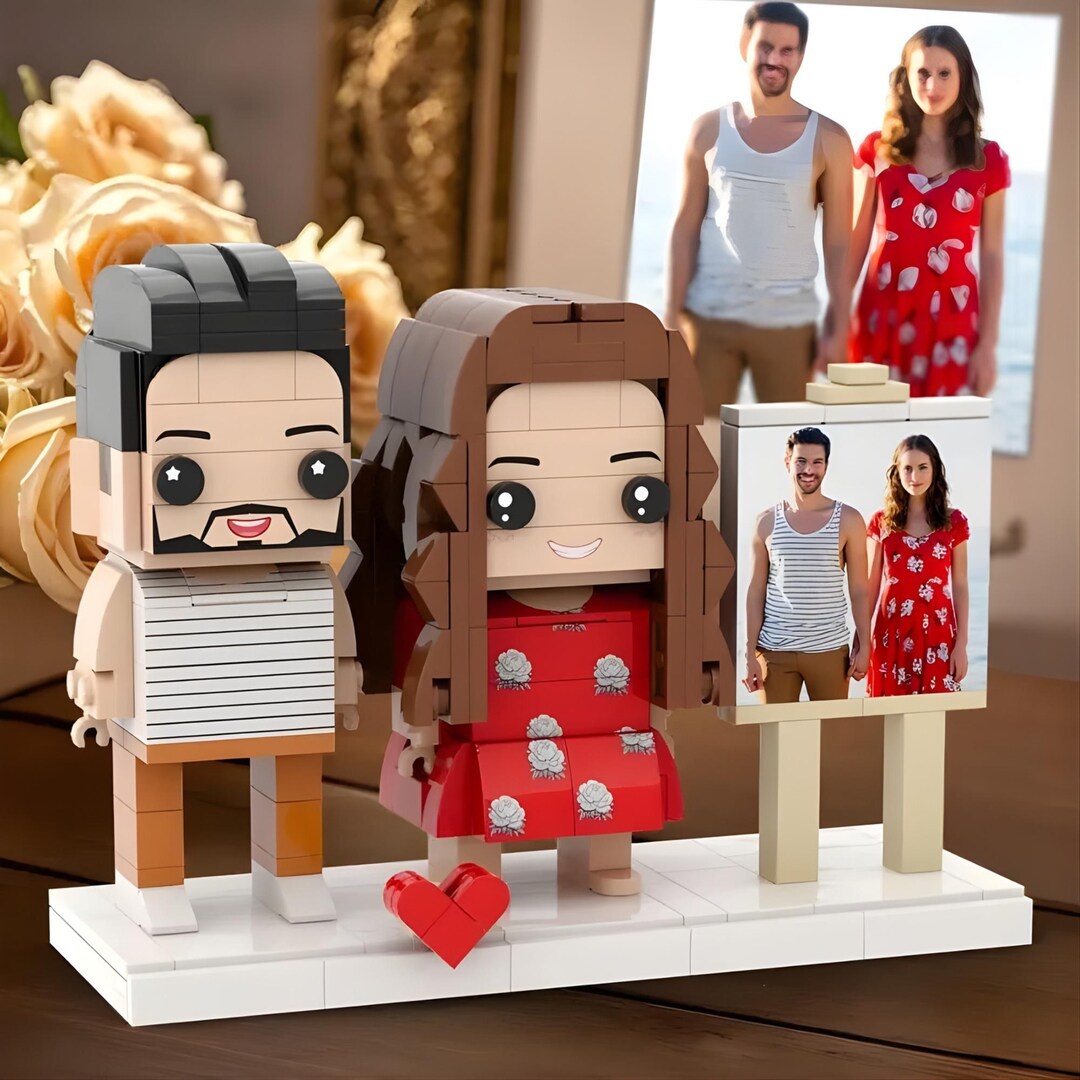 Custom Couple Brick Figurine With Photo Frame, Valentine’s Gift ...