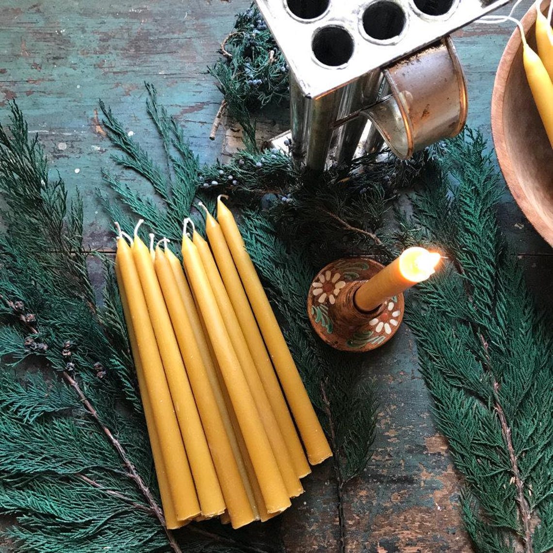 Colonial Beeswax Taper Candles - 10 Inches - Set of 2 - Etsy