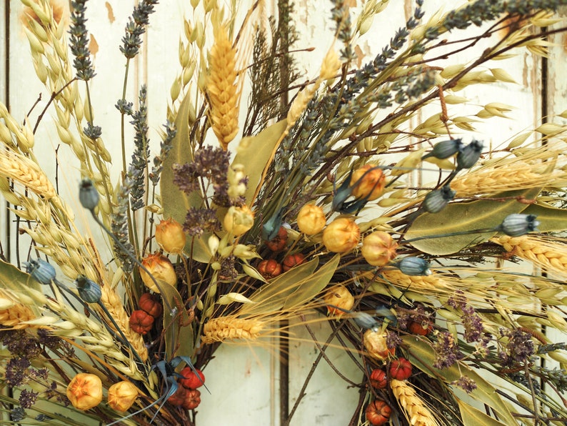 Harvest Fields Wreath Dried Flower Wreath Herb Wreath - Etsy