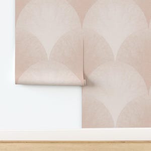 Pink Art Deco Arches Wallpaper: Large Scale Ombré Geometric Scallop ...
