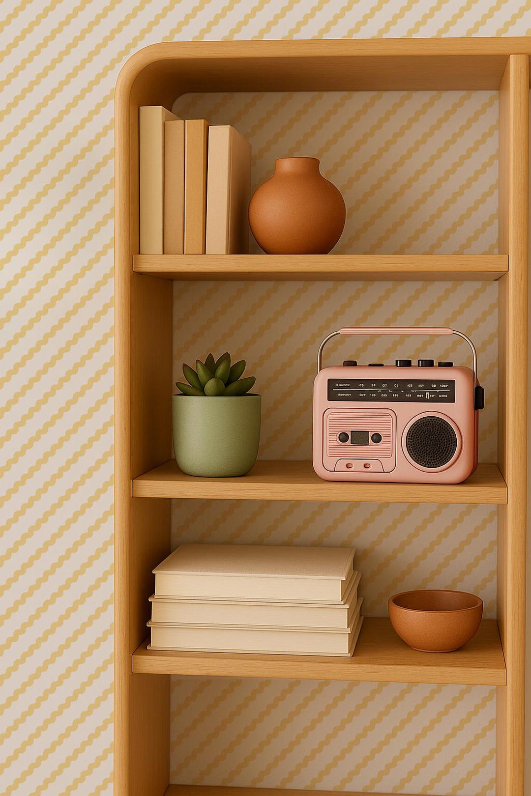 Yellow Ric Rac Stripe Wallpaper: Kids Room Peel and Stick Mural - Etsy