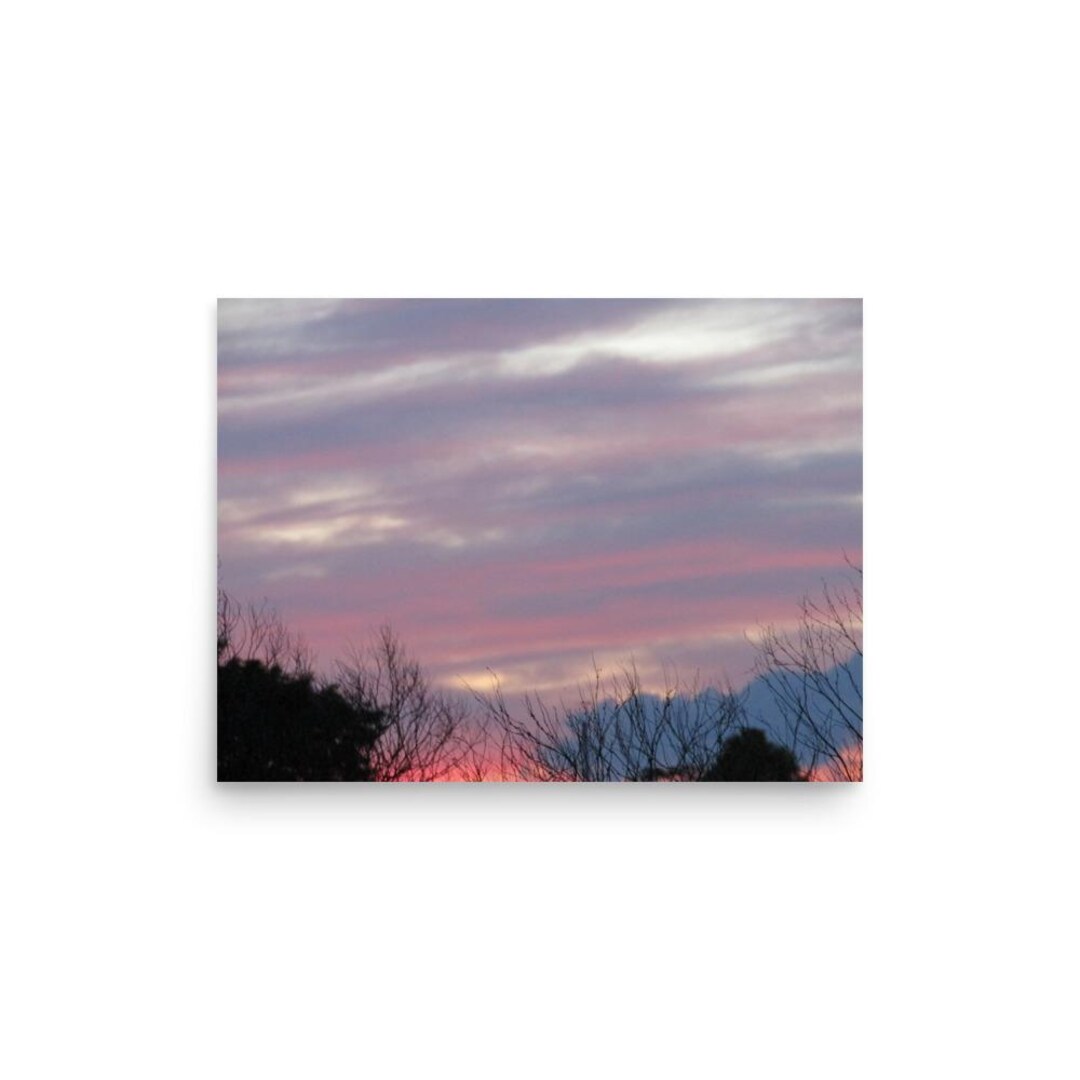 Sunset Sky Poster – Pink and Purple Cloud Wall Art –sky Photography ...