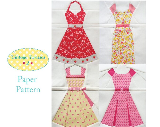Vintage Dresses 2, Paper Piecing Pattern Paper Pattern - Etsy