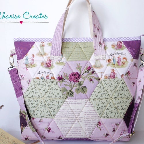 Hexagon Patchwork Handbag Sewing Pattern Denim Bag Sewing - Etsy