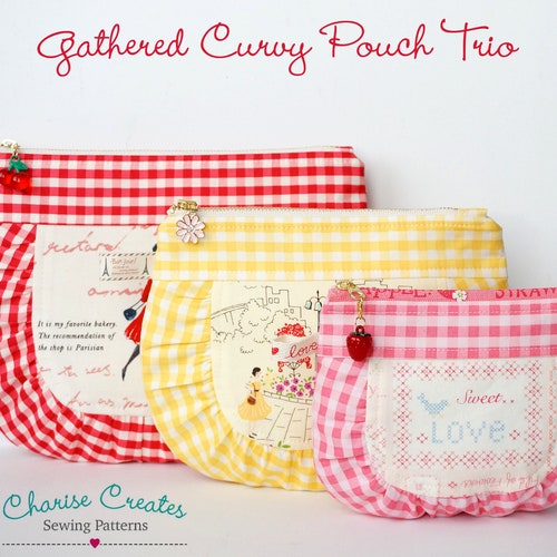 Gathered Curvy Pouch Trio a PDF Pattern - Etsy