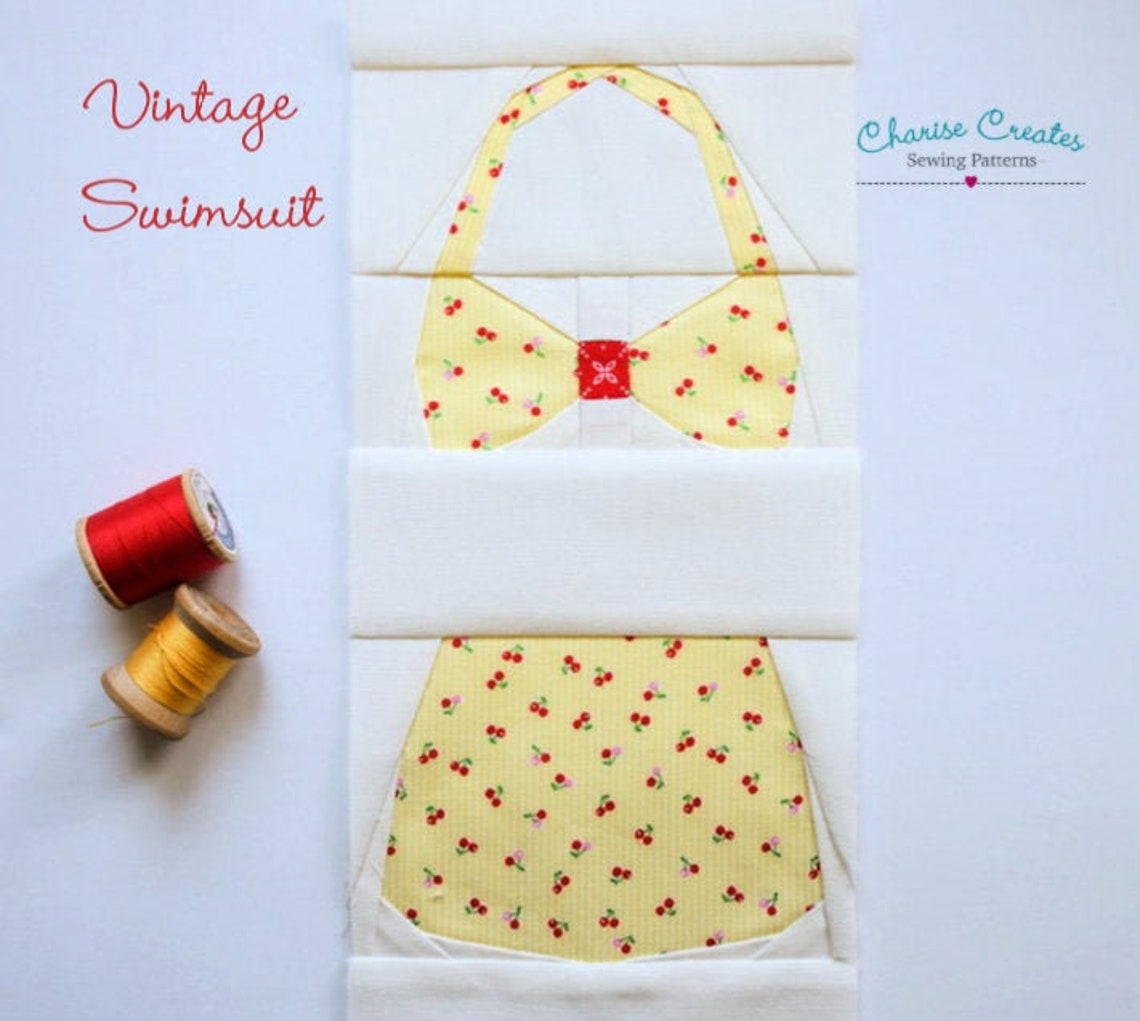 Vintage Swimsuit ~ a Paper Piecing Pattern - Etsy