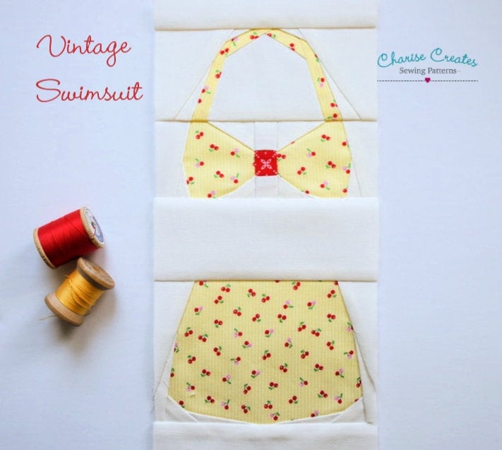 Vintage Swimsuit ~ a Paper Piecing Pattern - Etsy
