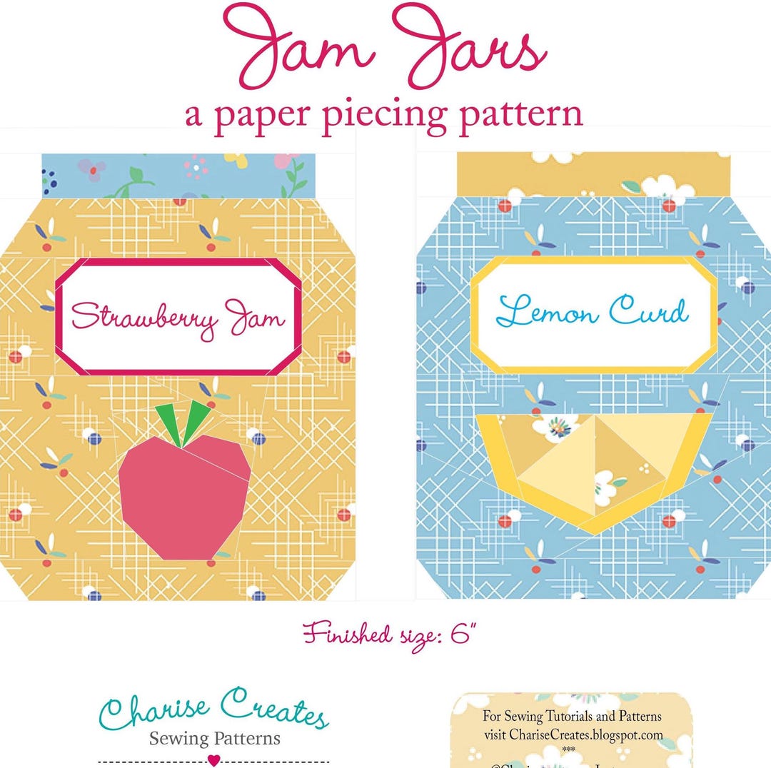 Jam Jars, a Piecing Pattern ~ PDF Pattern - Etsy