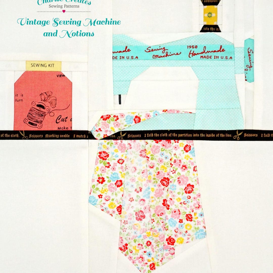 Vintage Sewing Machine & Notions Paper Piecing Pattern - Etsy