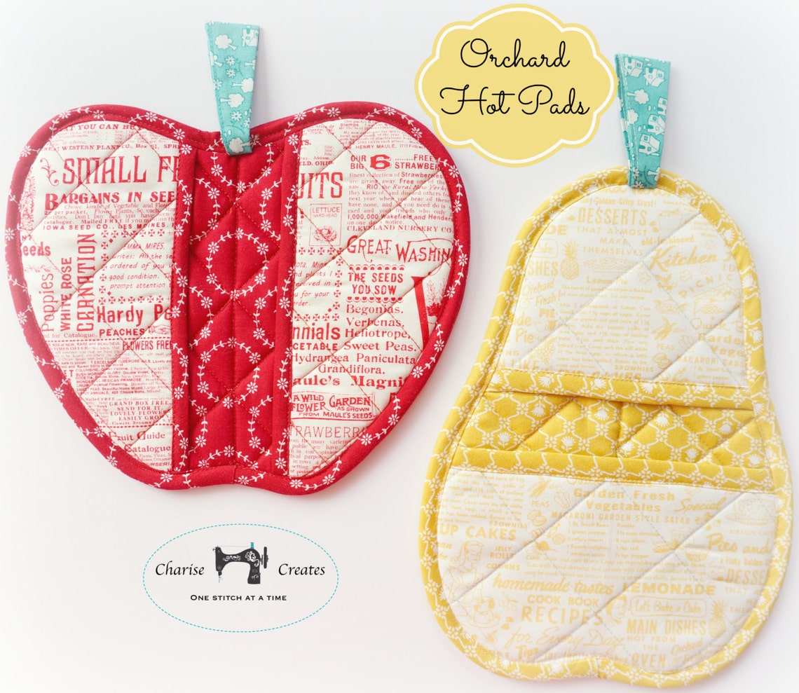 Orchard Hot Pads ~ Apple & Pear ~ PDF Pattern - Etsy