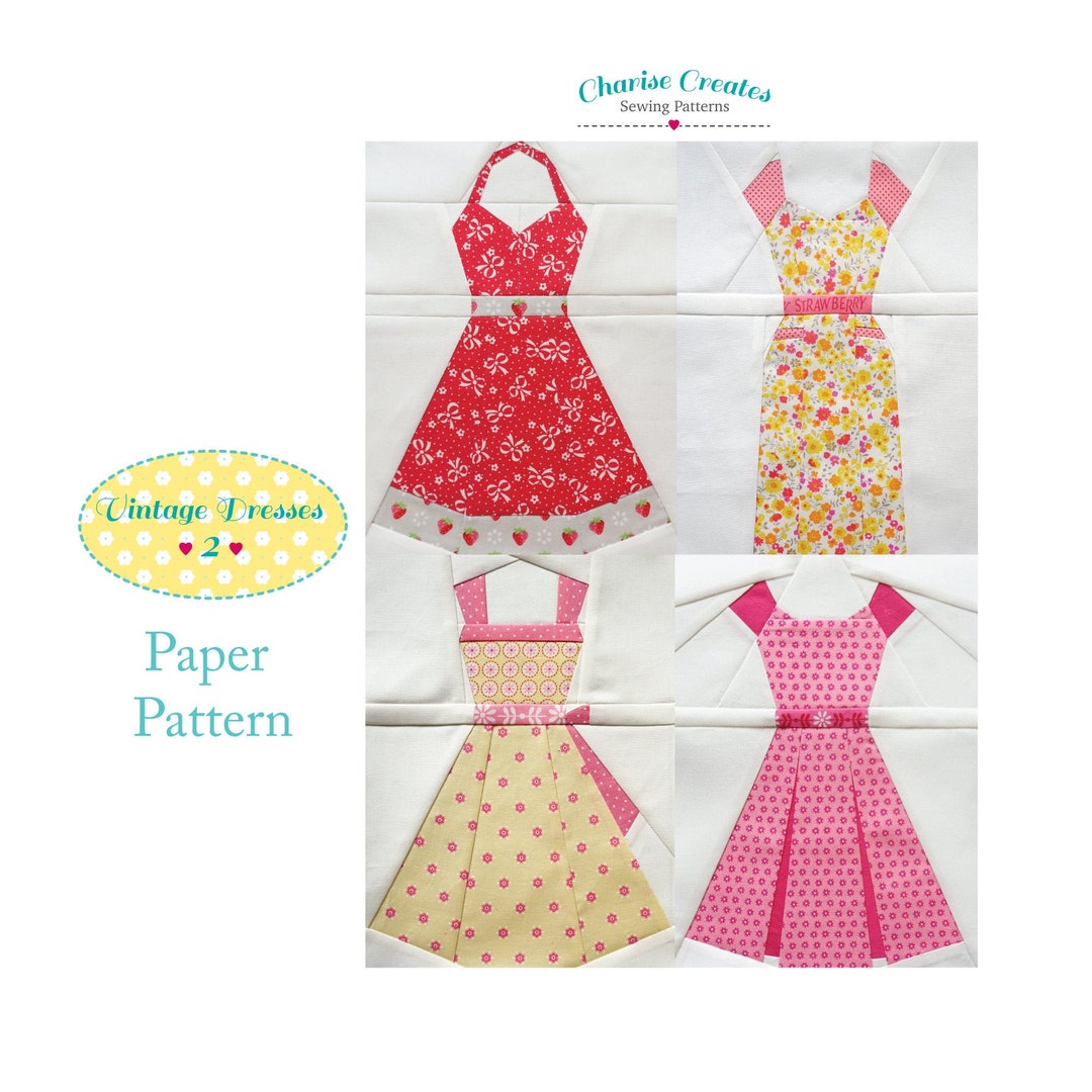Vintage Dresses 2, Paper Piecing Pattern Paper Pattern - Etsy