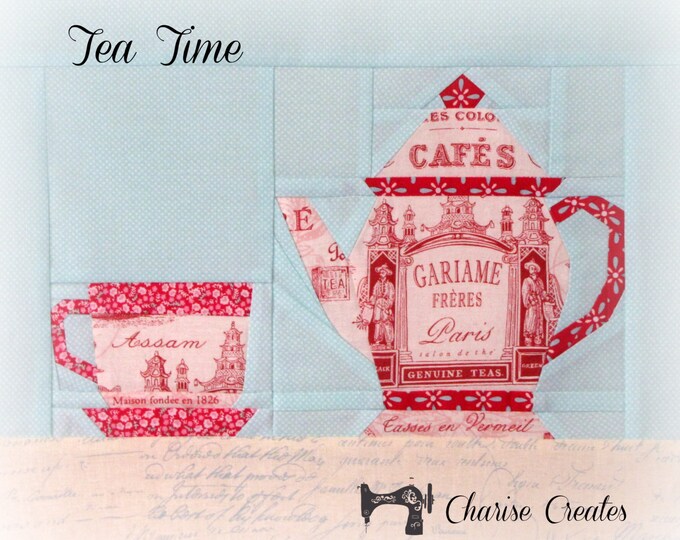 Tea Time Paper Pieced Pattern Teapot and Teacup - Etsy