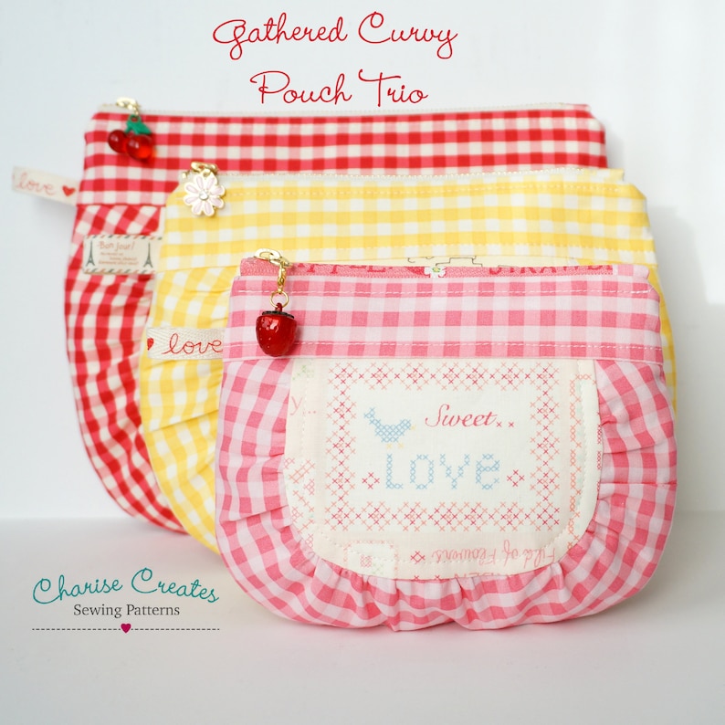 Gathered Curvy Pouch Trio - a PDF Pattern - Etsy