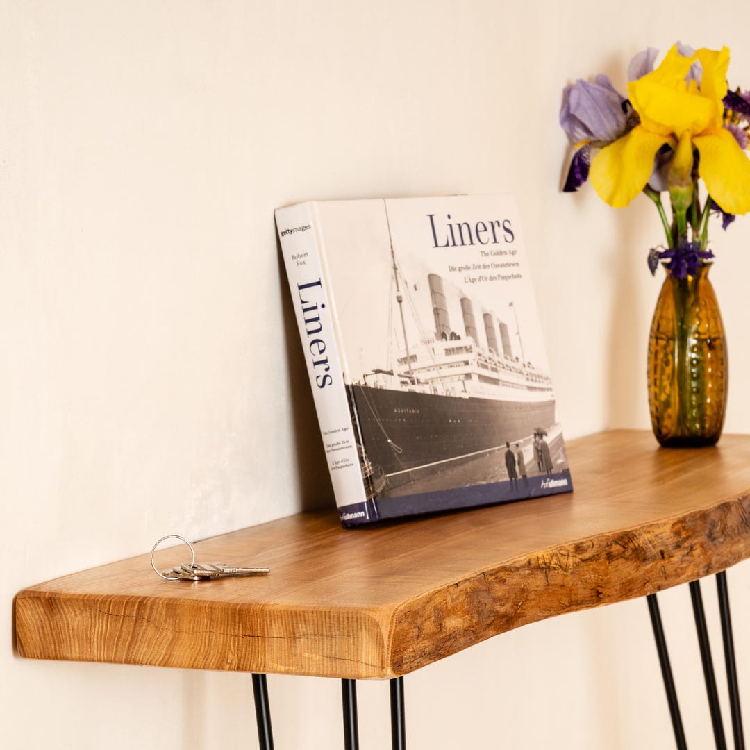 Choose Your Console Table | Live Edge Oak & Ash Wood | Handmade Narrow ...