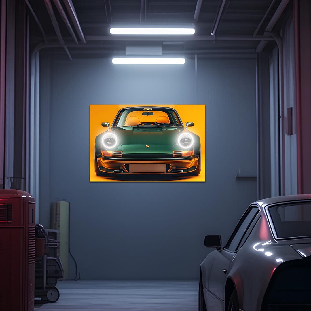 Retro Car Neon Wall Art - UV Printed Plexiglass LED Sign for Garage ...