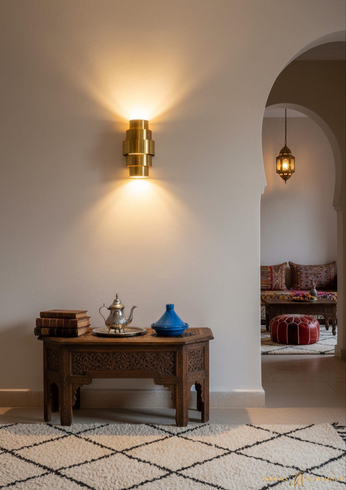 Tall Moroccan Brass Wall Sconce – Tiered Geometric Light (only One Left ...