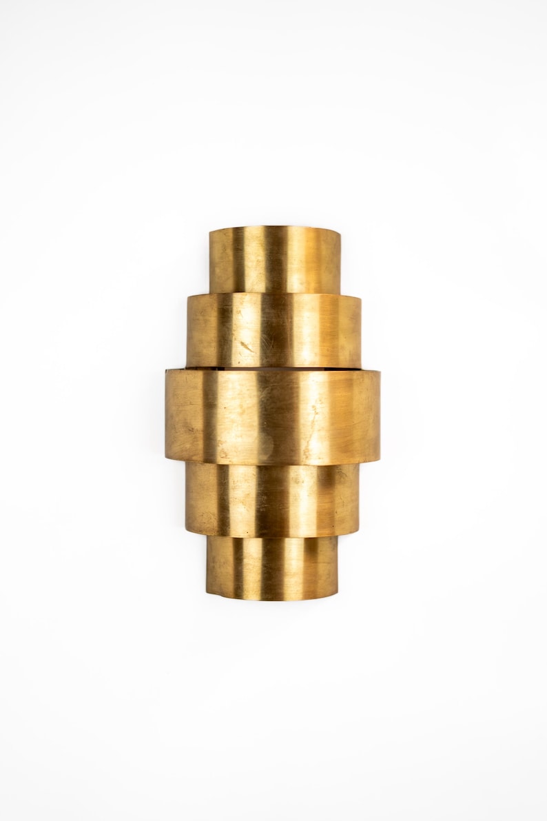 Tall Moroccan Brass Wall Sconce – Tiered Geometric Light (only One Left ...