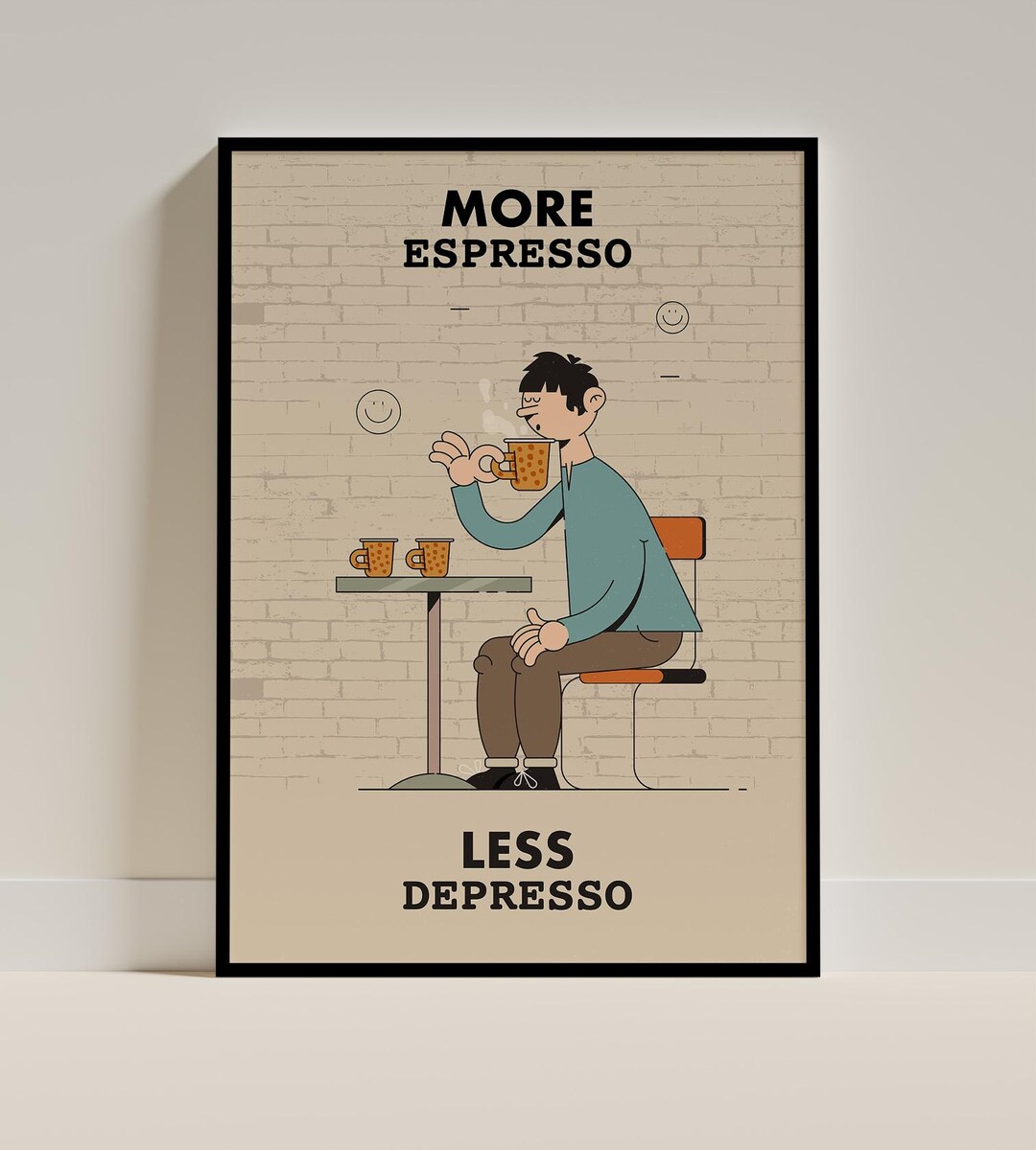 Digital Poster, Cafe Wall Art, Coffee Poster, Coffee Lover, Digital ...