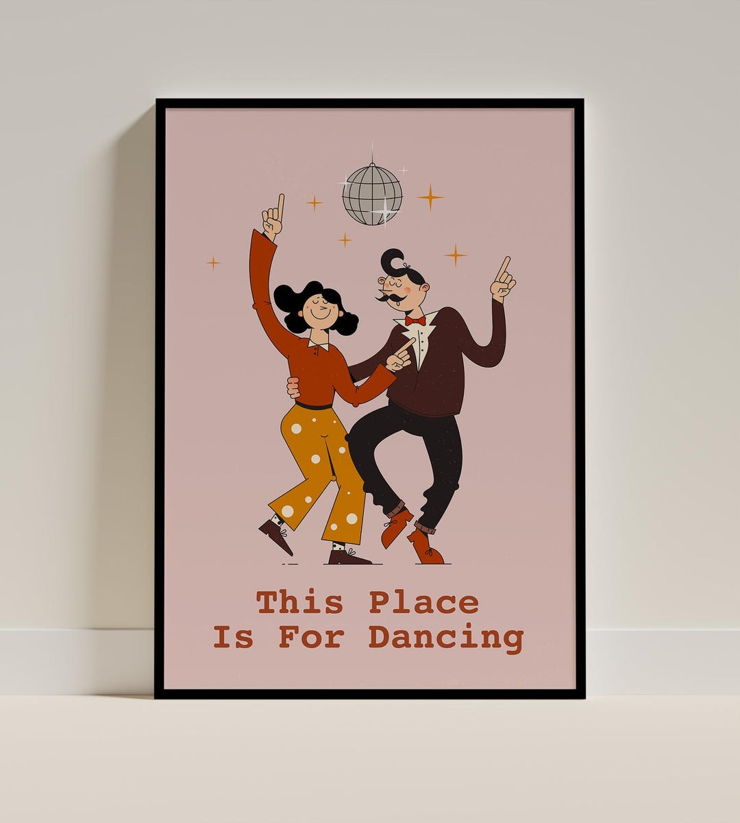 Digital Dancing Poster, Retro Dancing Print, Disco Poster, Dancing Art ...