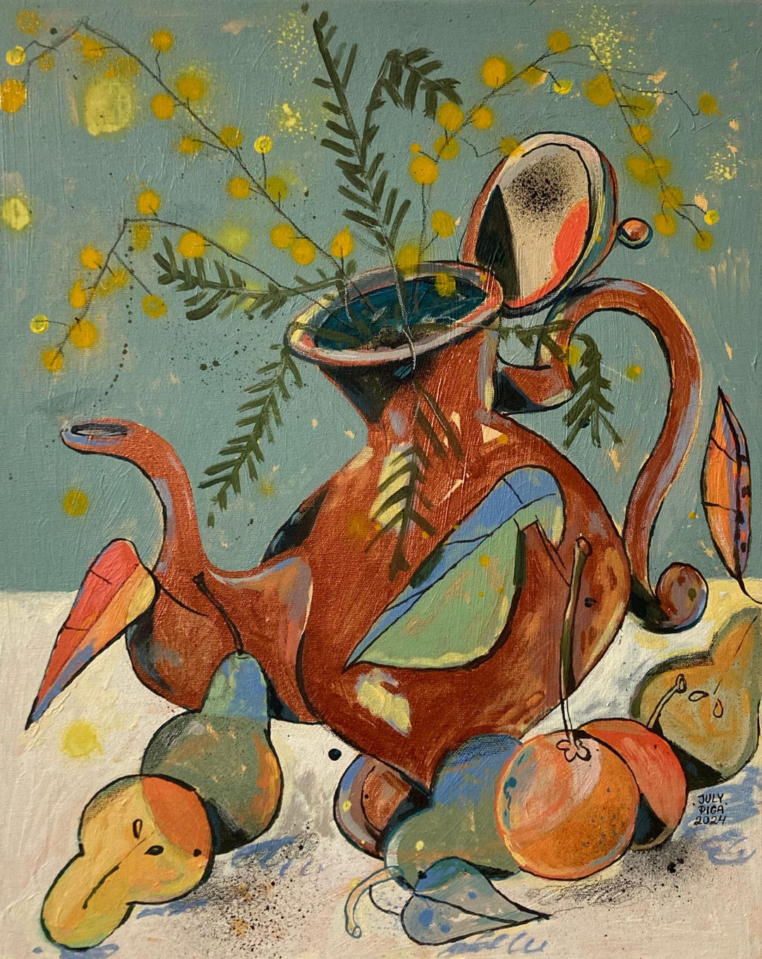 Still Life With Copper Kettle Wall Decor Painting Canvas Painting Wall ...