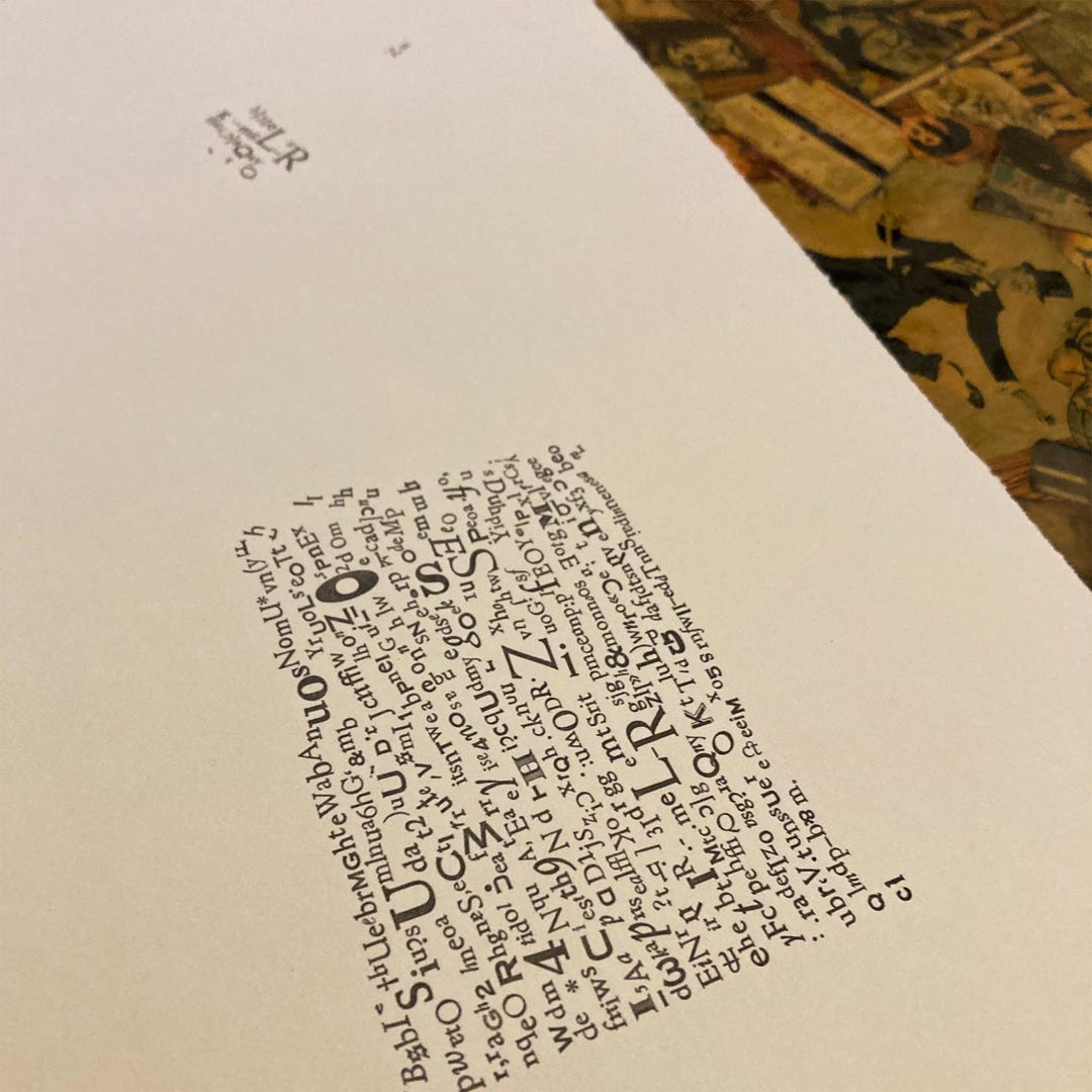 Fallen Words / Pied Letterforms (vertical) - Etsy