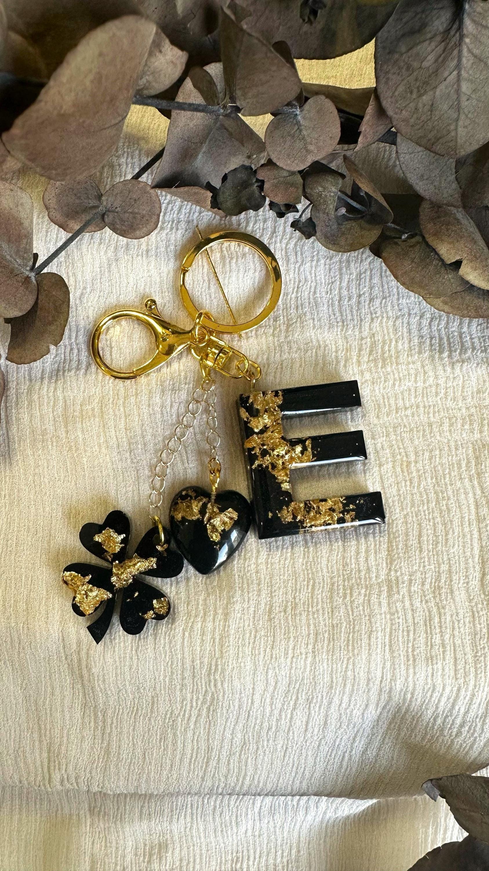 Resin Letter Keychain,resin Alphabet Key Ring,epoxy Letter Keychain ...