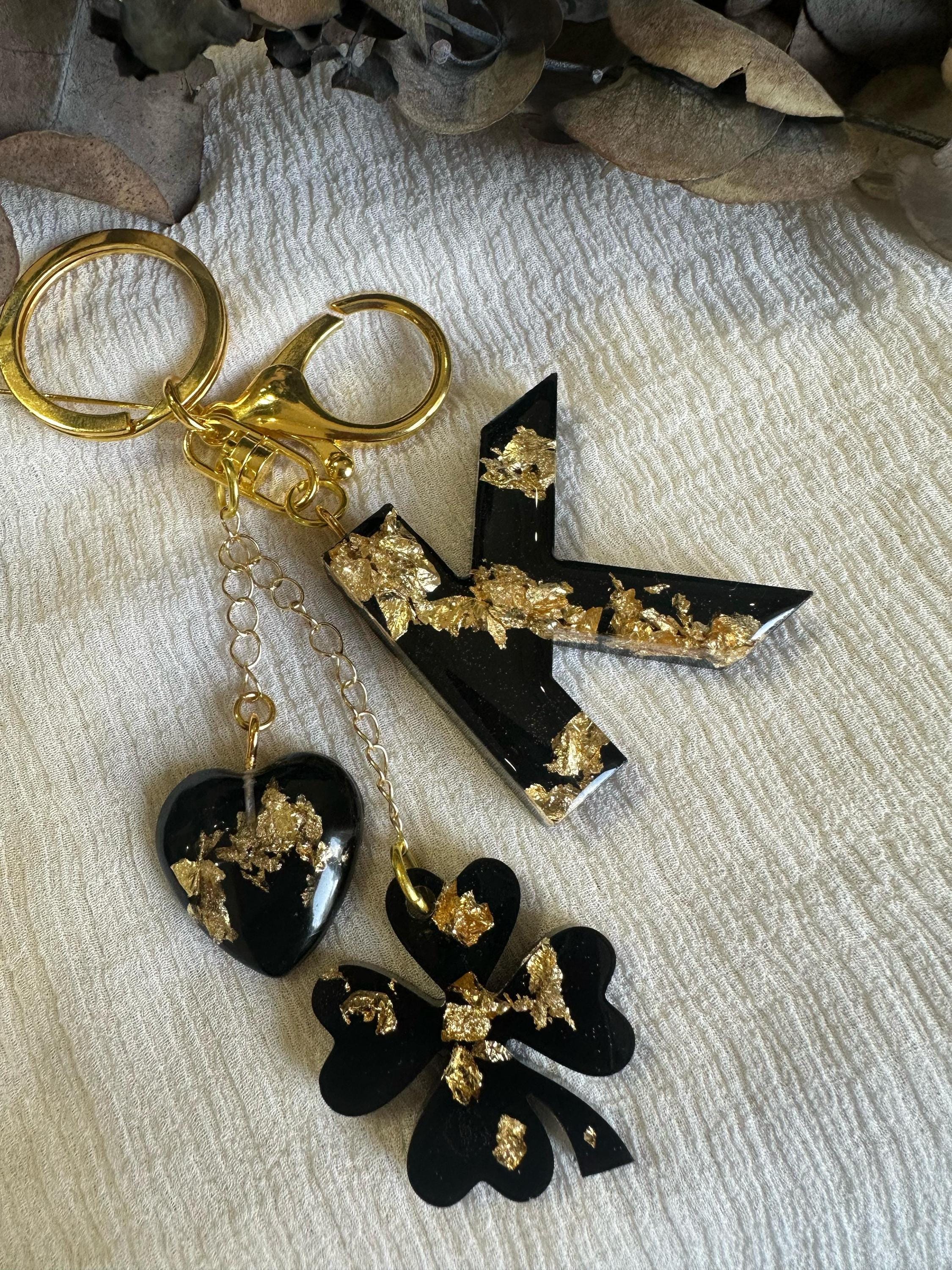 Resin Letter Keychain,resin Alphabet Key Ring,epoxy Letter Keychain ...