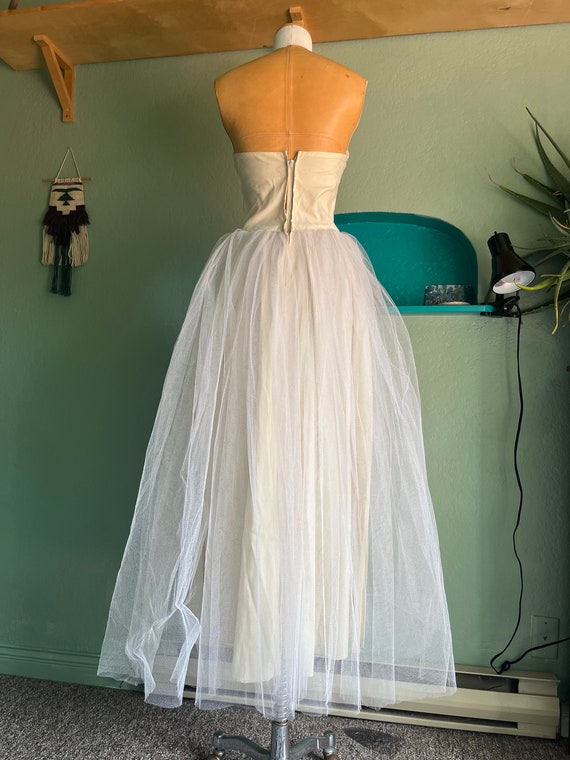 Vintage 1950s Strapless Tulle Prom Dress / Vintage We… - Gem