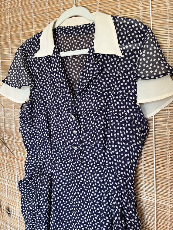 Vintage 1960s dress / 60s dress/ Star Dress 1960s pa… - Gem